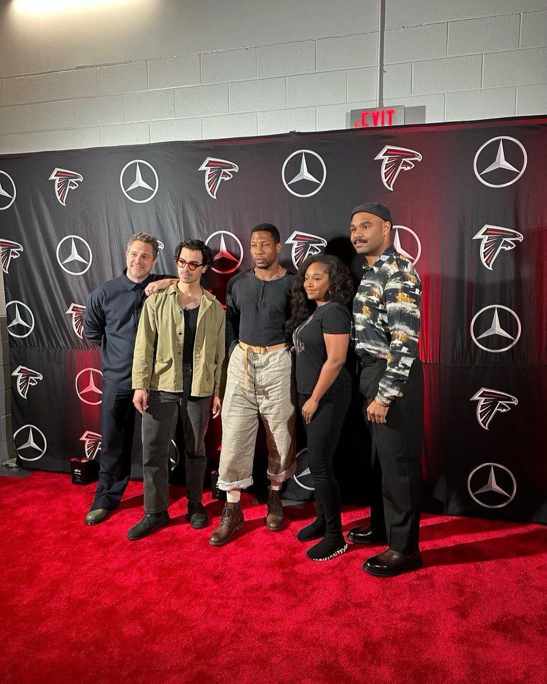 Joe Jonas and Jonathan Majors Promote Devotion at the Atlanta Falcons ...